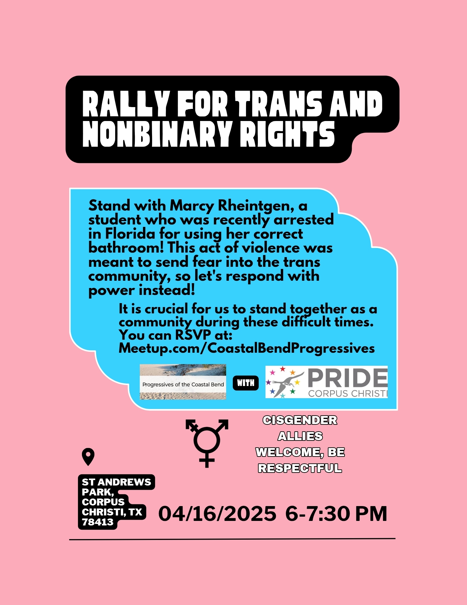 Rally for Trans and Nonbinary Rights - Pride Corpus Christi